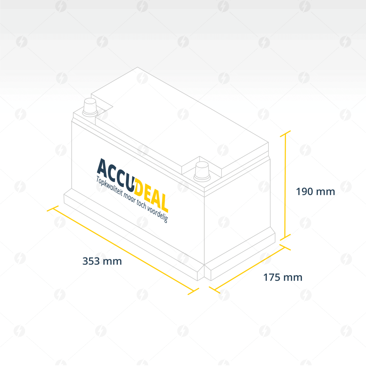 100Ah Semi-tractie accu JBE Yellow Line 12V, 720A - Accudeal